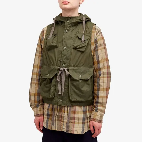 Engineered Garments Field Vest - Olive Nylon Micro Ripstop - 40